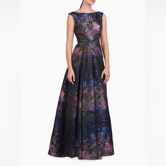 Kay Unger | Dresses | Kay Unger Winona Monet Jacquard Capsleeve Gown ...